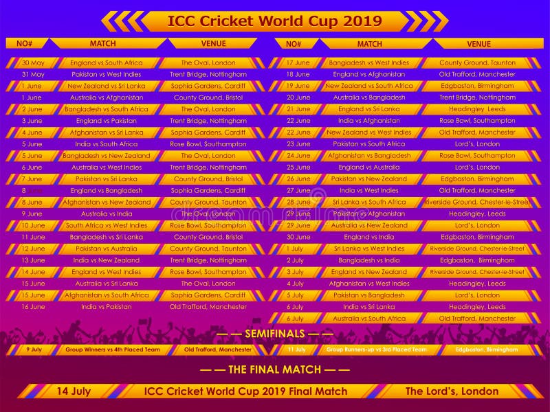 Cricket Match Schedule Stock Illustrations – 176 Cricket Match Schedule ...