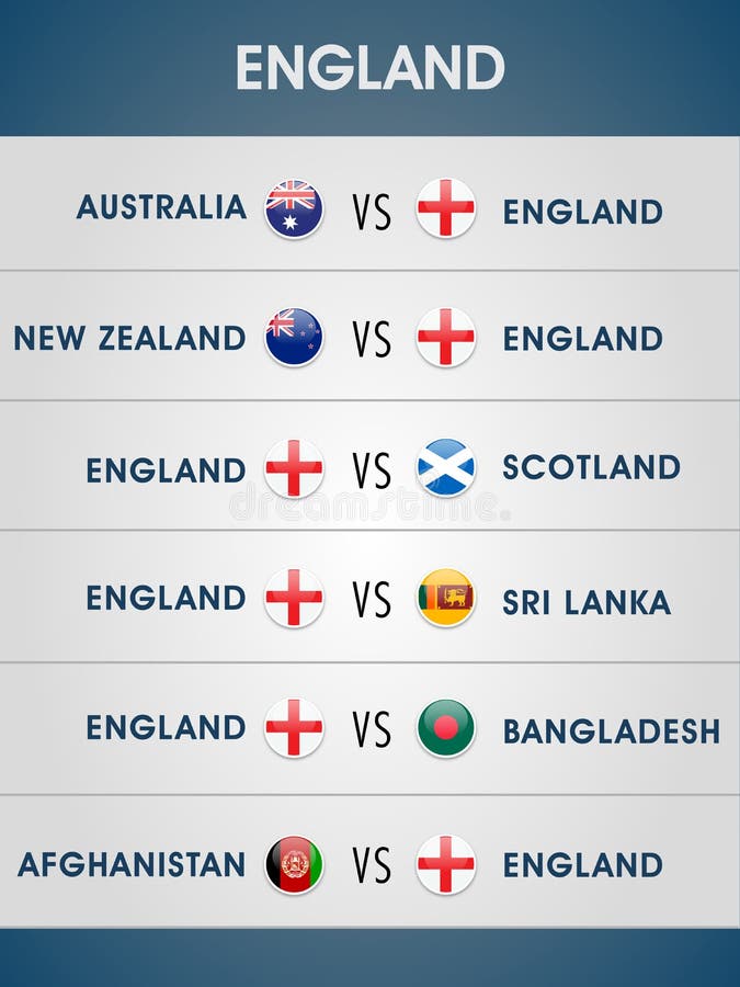 Cricket World Cup 2015 Matches Schedule. Stock Illustration ...