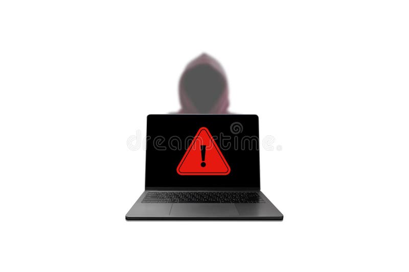 Grey Laptop with Red Triangle Caution Icon on Black Screen and Red ...