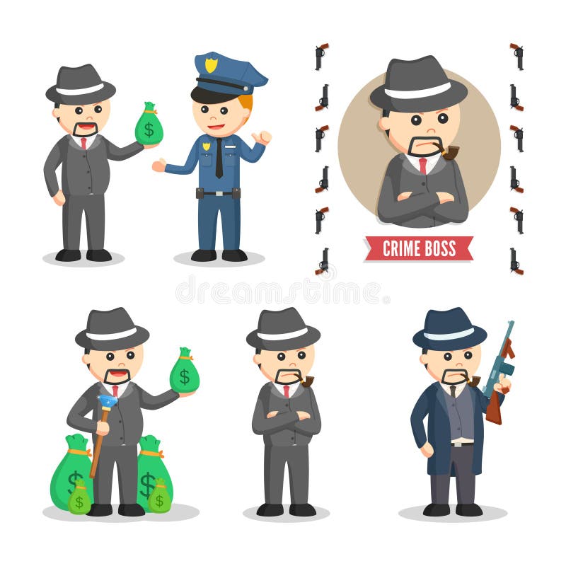 Crime Boss Character Profession Design Vector Stock Vector ...
