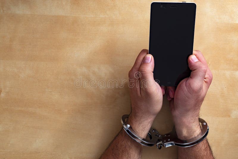 Crime Concept in the Network Using a Smartphone Stock Image - Image of ...