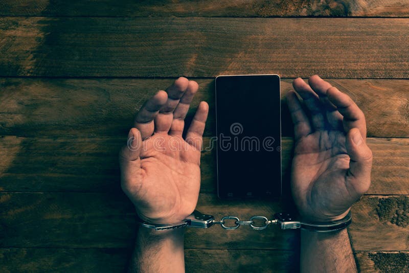 Crime Concept in the Network Using a Smartphone Stock Image - Image of ...