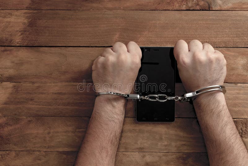 Crime Concept in the Network Using a Smartphone Stock Image - Image of ...
