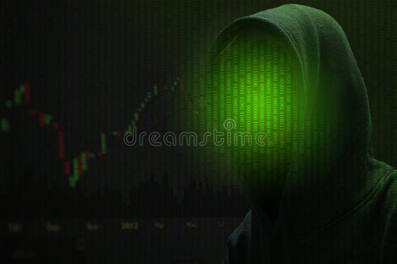 Hacker Matrix. Spy Binary Code. Cybercrime in Cyberspace. Computer Data ...