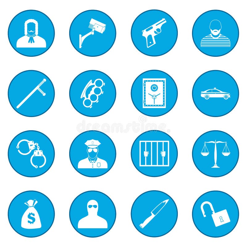 Crime icon blue stock vector. Illustration of grey, police - 93049831