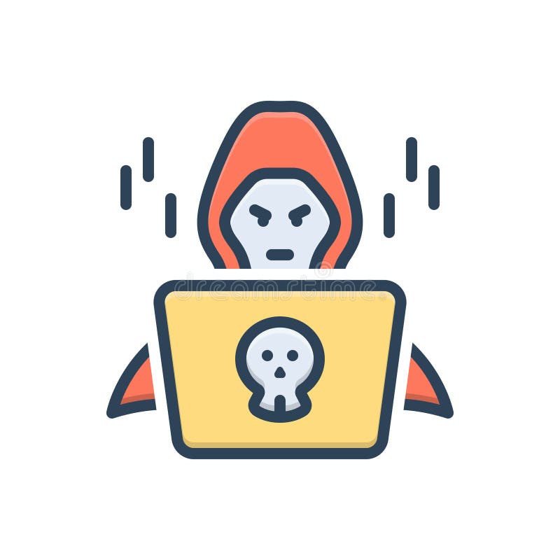 Color Illustration Icon for Crime, Delinquency and Hacker Stock Vector ...