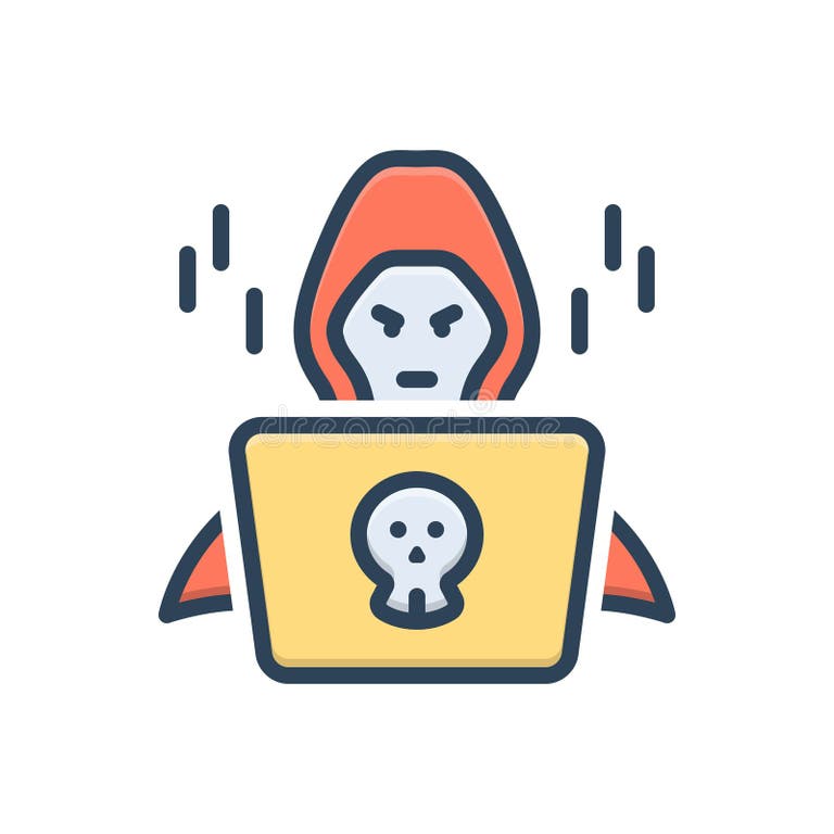 Color Illustration Icon for Crime, Delinquency and Hacker Stock Vector ...