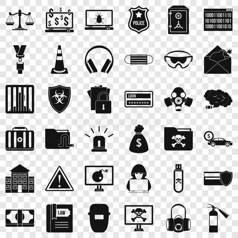 Crime Icons Set, Simple Style Stock Vector - Illustration of crime ...