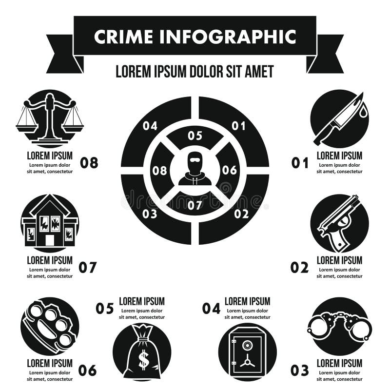Crime Infographic Concept, Simple Style Stock Vector - Illustration of ...