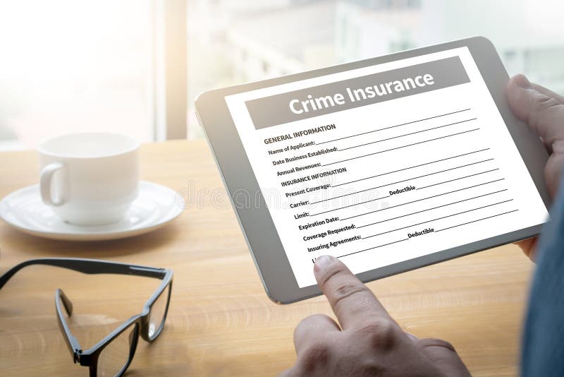 Crime Insurance Application Form Information Business Stock Image ...