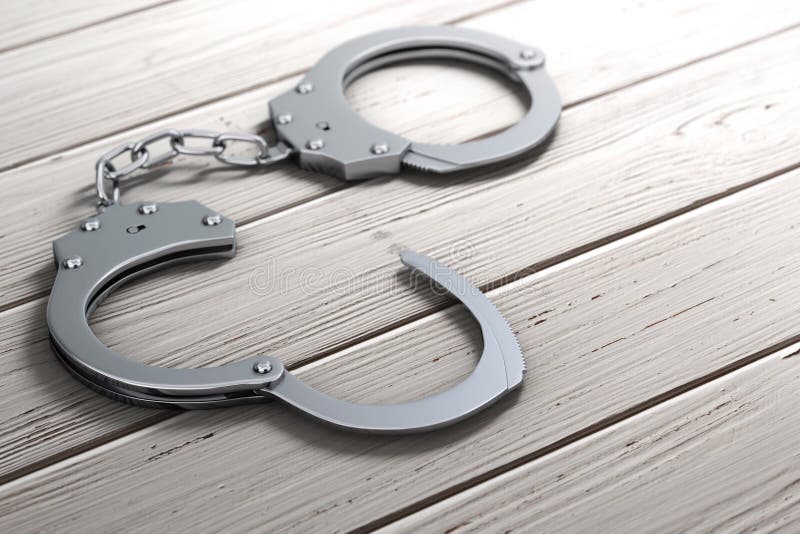 Crime and Law Concept. Metal Handcuffs. 3d Rendering Stock Illustration ...