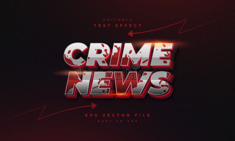 Crime News Editable Text Effect Stock Vector - Illustration of ...