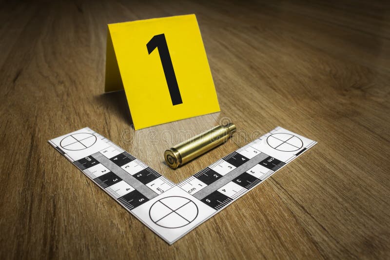 Crime Scene Investigation - Bullet Casing As a Piece of Evidence Stock ...