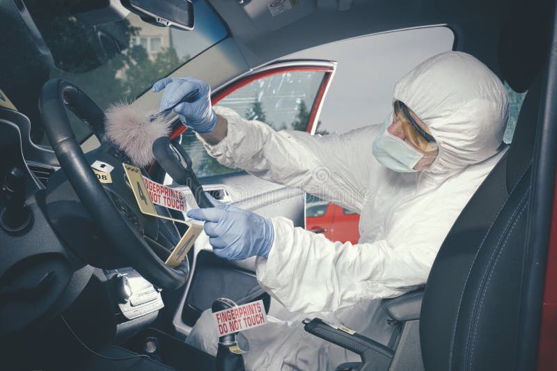 CSI - Collecting and Packing of Soil Samples from Car Wheel on Place of ...