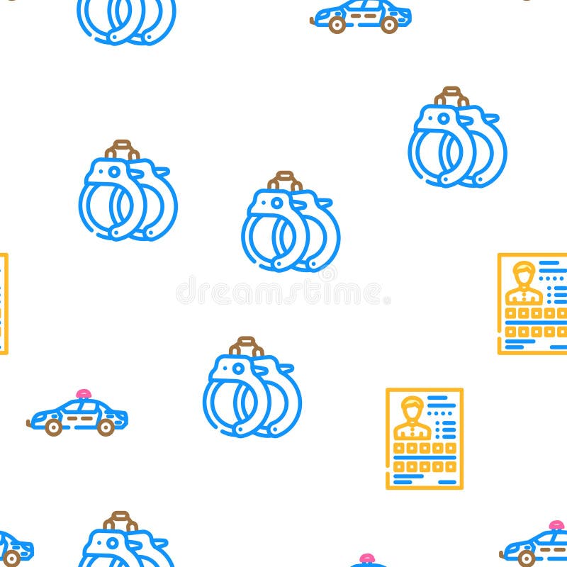 Crime Scene Police Criminal Vector Seamless Pattern Stock Vector ...