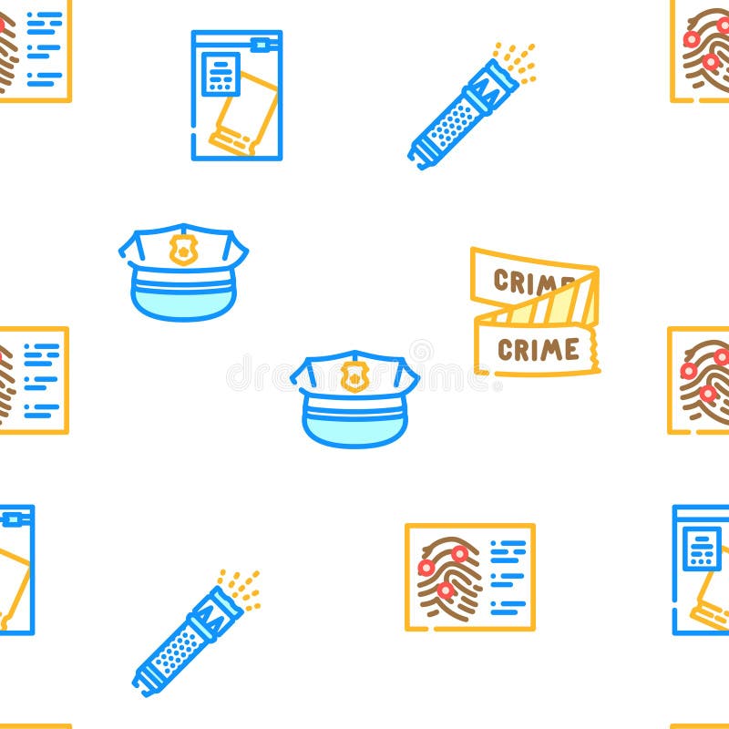 Crime Scene Police Criminal Vector Seamless Pattern Stock Vector ...