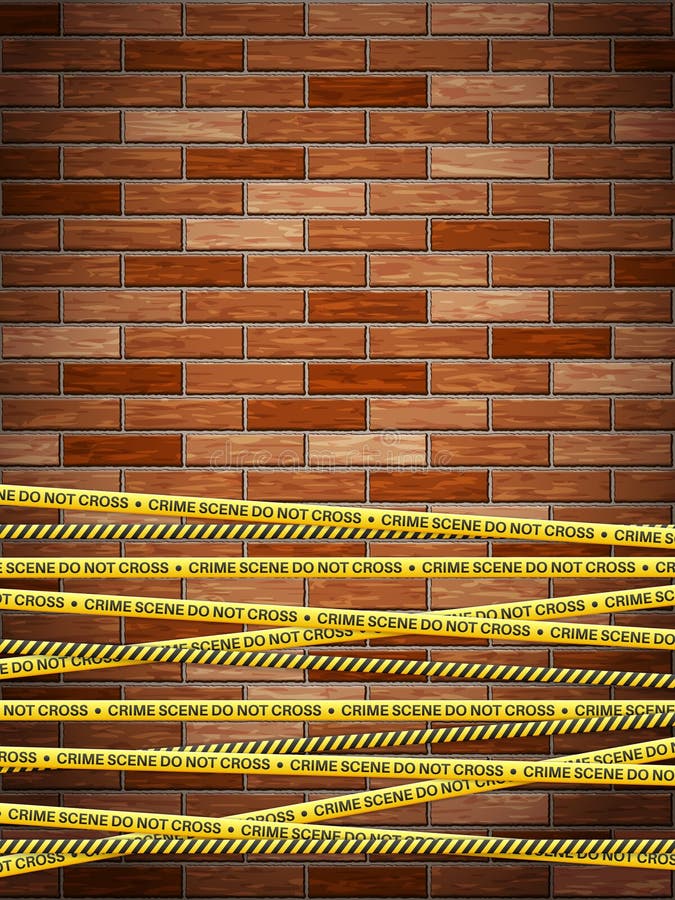 Crime Scene Tape on Bricks Background Stock Vector - Illustration of ...