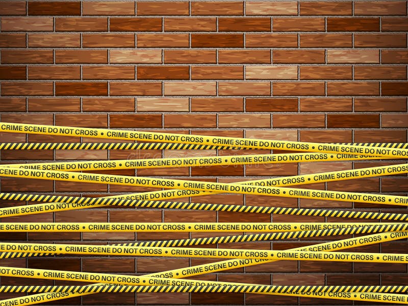 Crime Scene Tape on Bricks Background Stock Photo - Image of wall ...