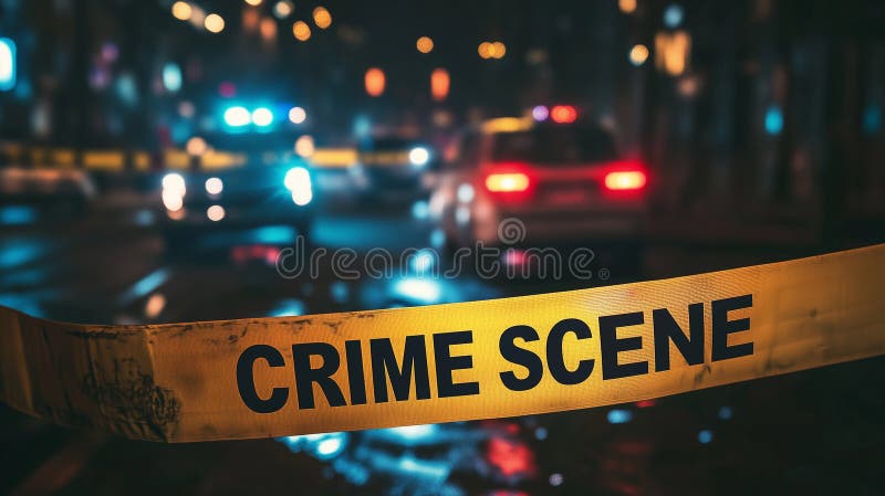 Crime Scene Tape Restricting a Dangerous Area. Emergency Response ...