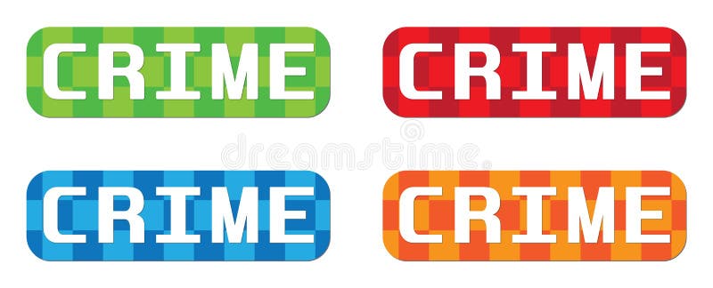 CRIME Text, on Rectangle, Zig Zag Pattern Stamp Sign. Stock ...