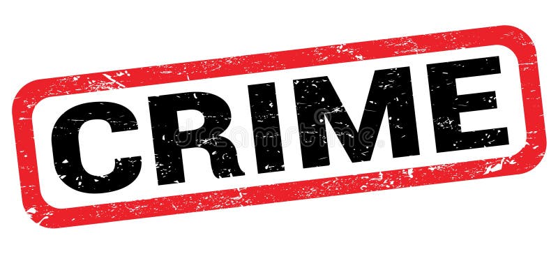 CRIME Text Written on Red-black Rectangle Stamp Stock Illustration ...