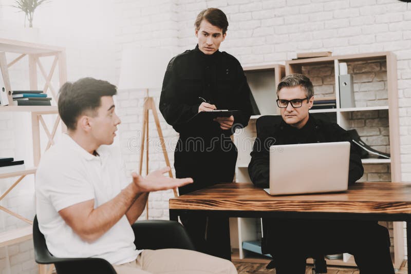 Detainee Questioning In Police Department Office Stock Image Image