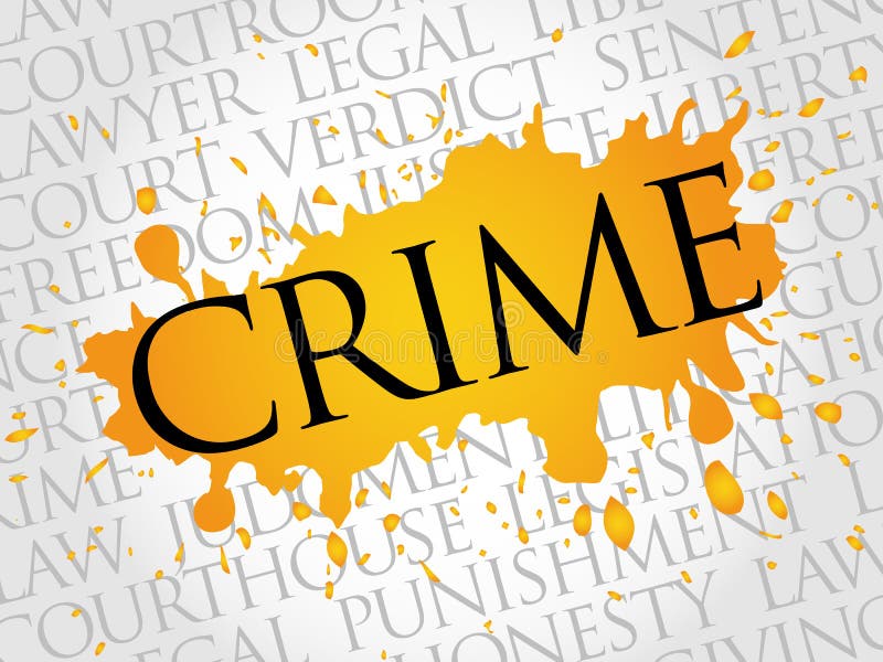 Crime word cloud collage stock illustration. Illustration of balance ...