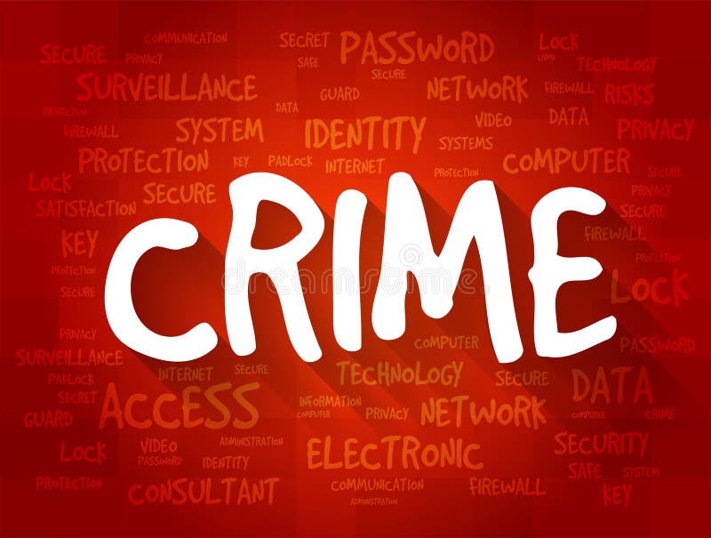 Crime word cloud collage stock illustration. Illustration of courthouse ...