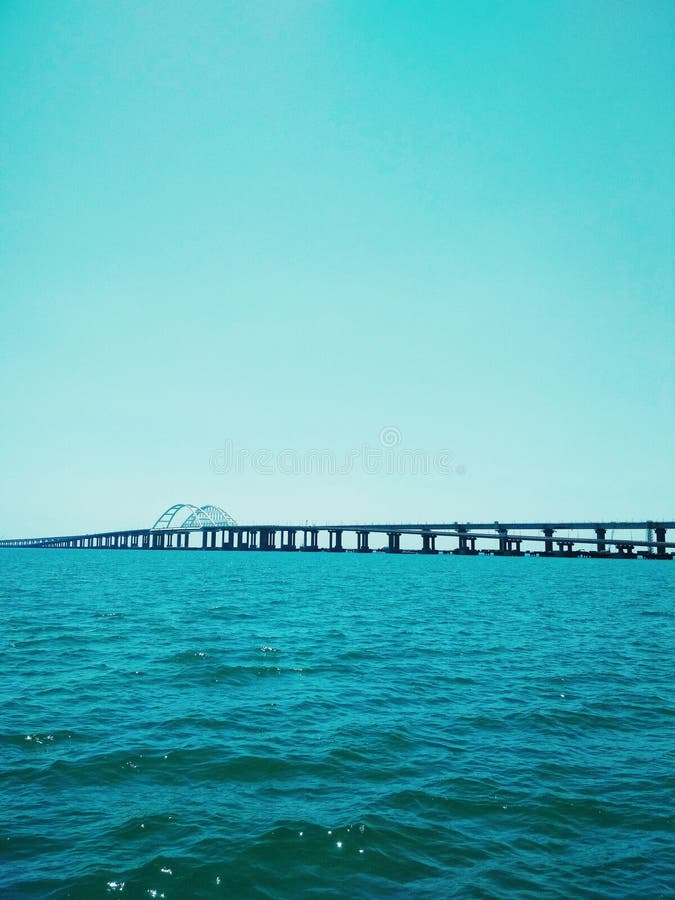 Crimea Bridge Over the Black Sea Stock Image - Image of design ...