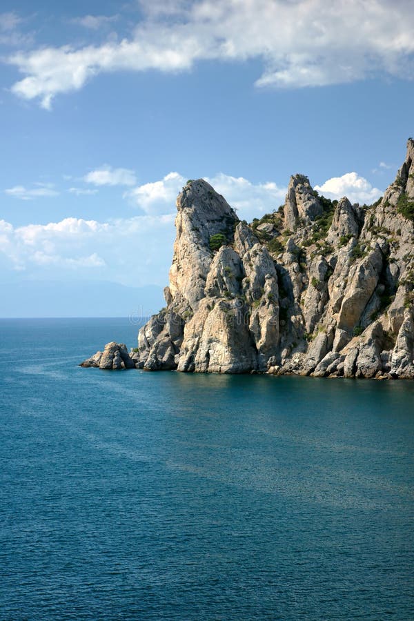 Crimea coast rock stock image. Image of plant, blue, azure - 13455287
