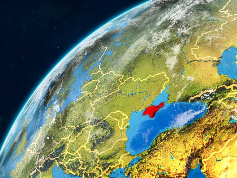 Crimea on Earth with Borders Stock Illustration - Illustration of ...