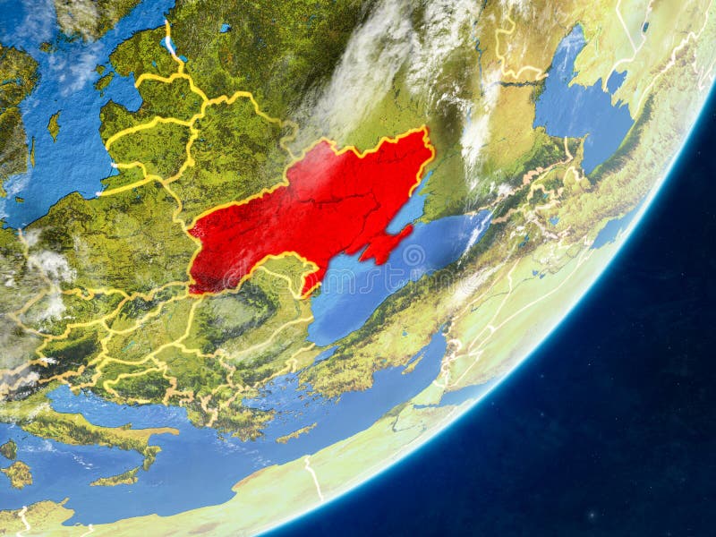 Crimea on Earth from space stock illustration. Illustration of ukraine ...