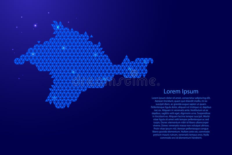 Crimea Map Abstract Schematic from Blue Triangles Repeating Pattern ...