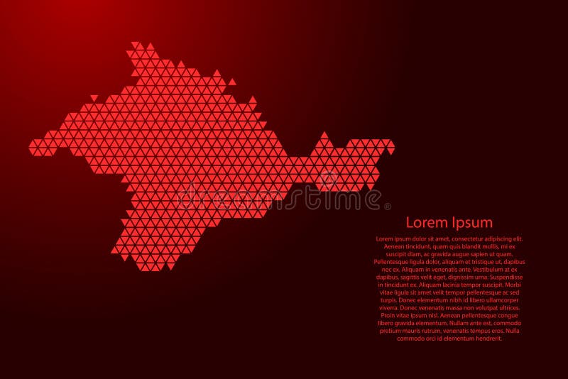 Crimea Map Abstract Schematic from Red Triangles Repeating Pattern ...