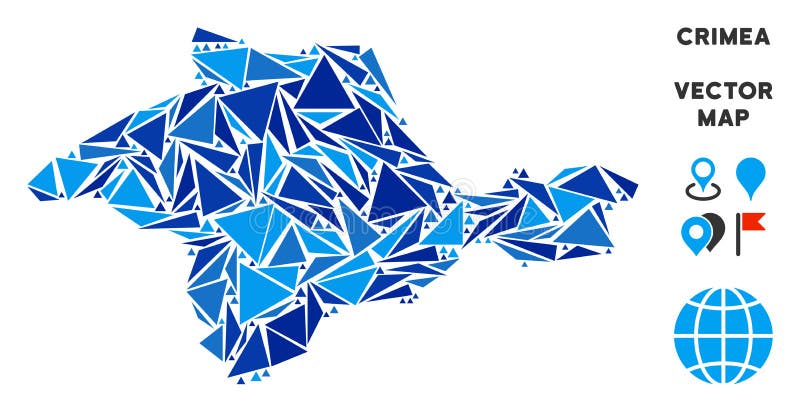 Blue Triangle Crimea Map stock vector. Illustration of abstract - 120977603