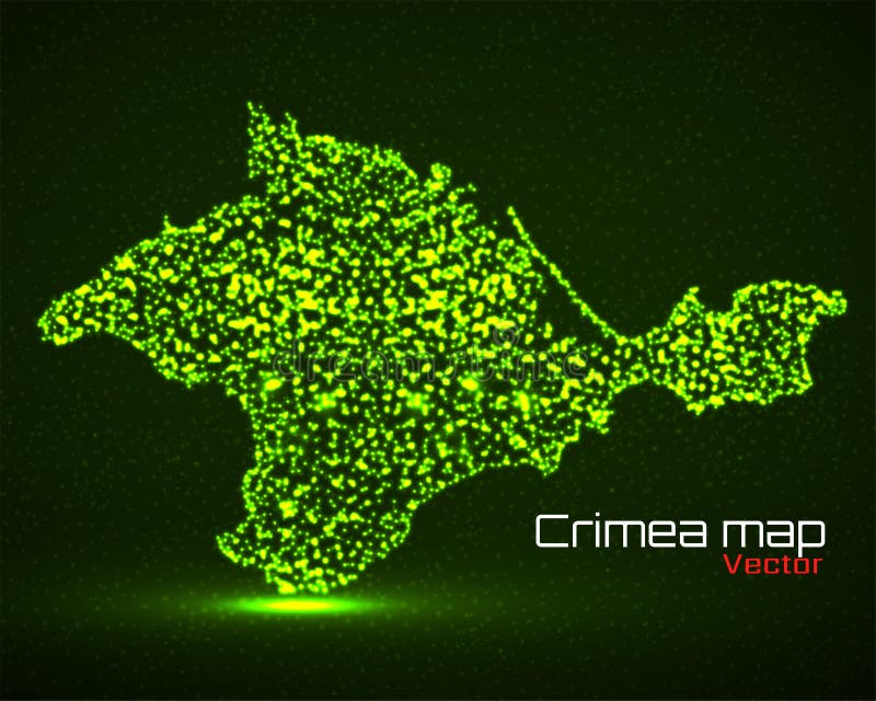 Crimea Map Glowing Particles Stock Vector - Illustration of isolated ...