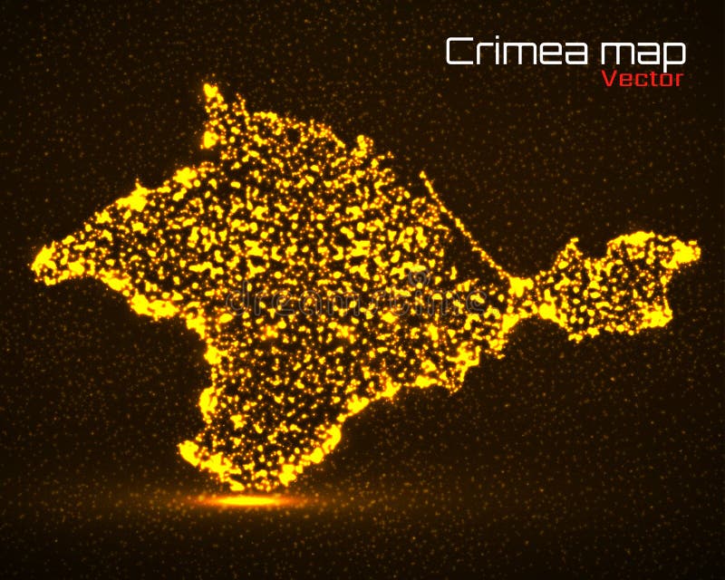 Crimea Map with Glowing Particles Stock Image - Image of glitter ...