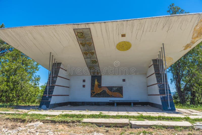An Old Soviet-era Bus Stop on a Road in Crimea Editorial Photography ...