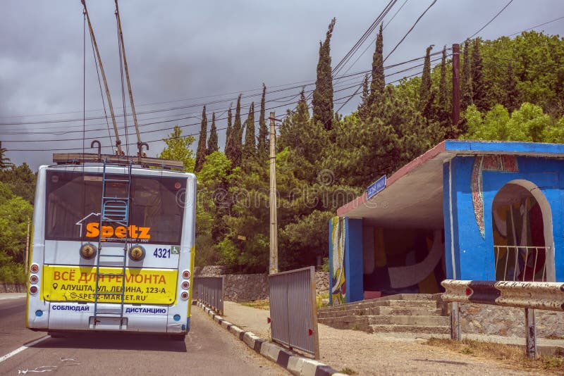 An Old Soviet-era Bus Stop on a Road in Crimea Editorial Photo - Image ...