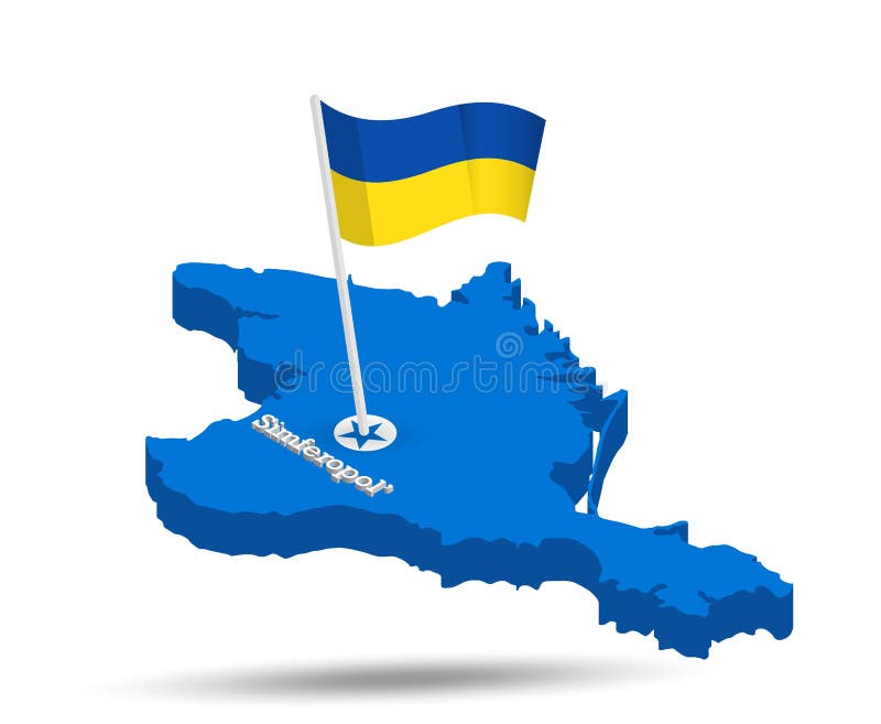 Crimea Region Map with Ukrainian Flag Stock Vector - Illustration of ...