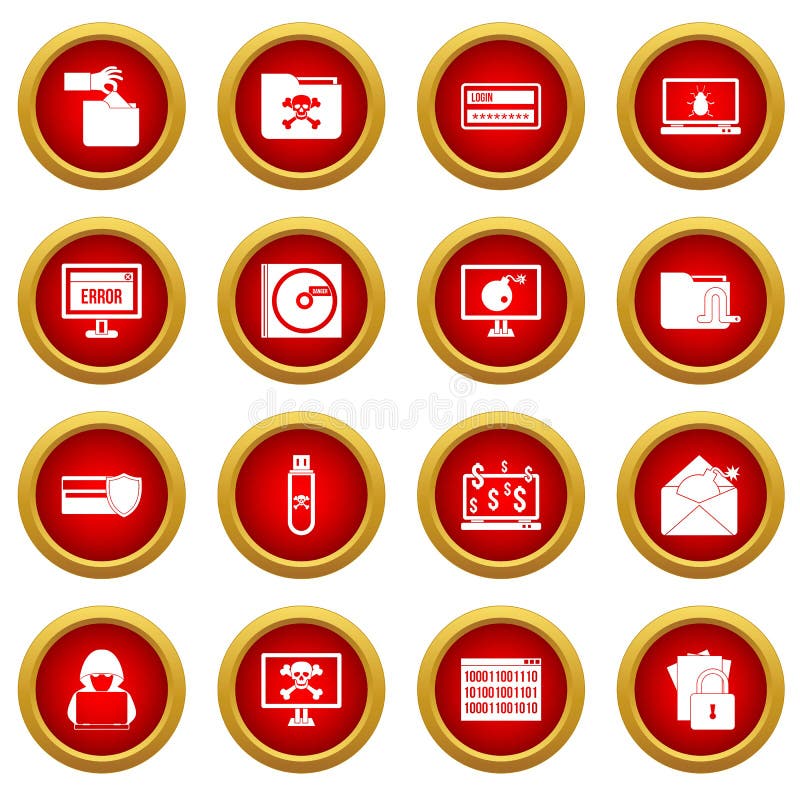 Criminal Activity Icon Red Circle Set Stock Vector - Illustration of ...