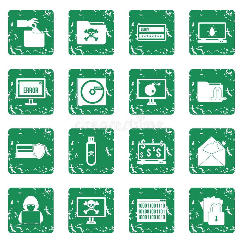 Criminal Activity Icons Set Grunge Stock Vector - Illustration of ...