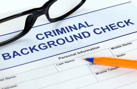 Criminal Background Check Application Form Stock Photo - Image of claim ...