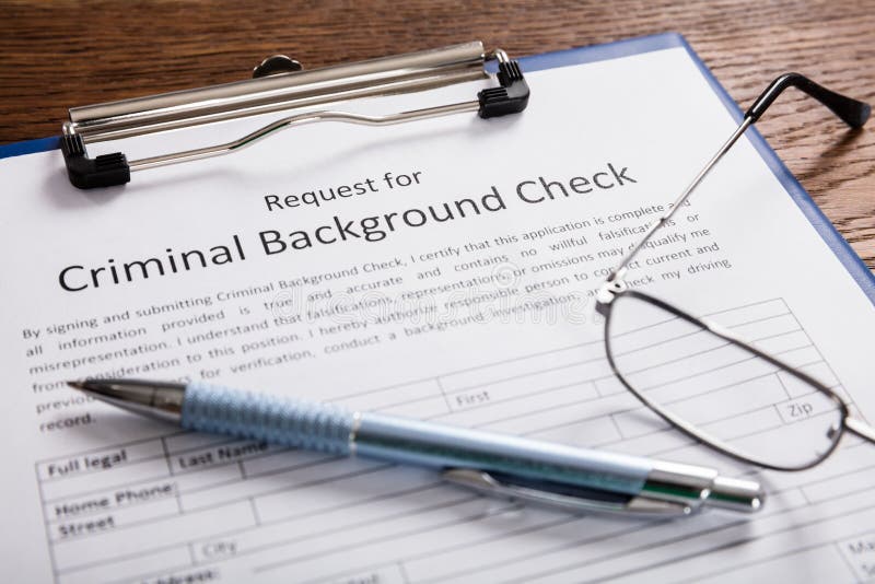 Criminal Background Check Application Form Stock Photo - Image of claim ...
