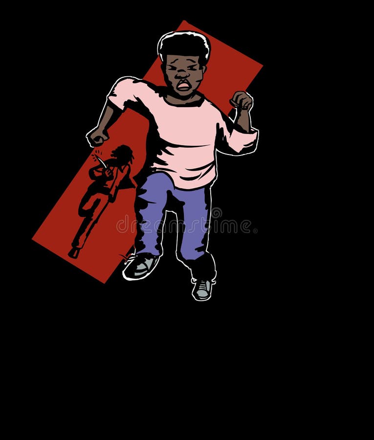 Criminal Chasing Boy stock illustration. Illustration of dark - 58614819