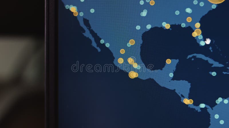 Criminal Hacker Using Computer Pointing To a World Map for Organizing ...