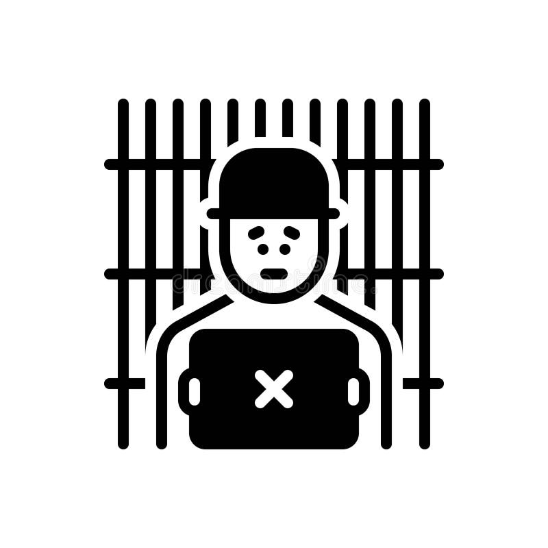 Black Solid Icon for Criminal, Convicted and Doomed Stock Vector ...