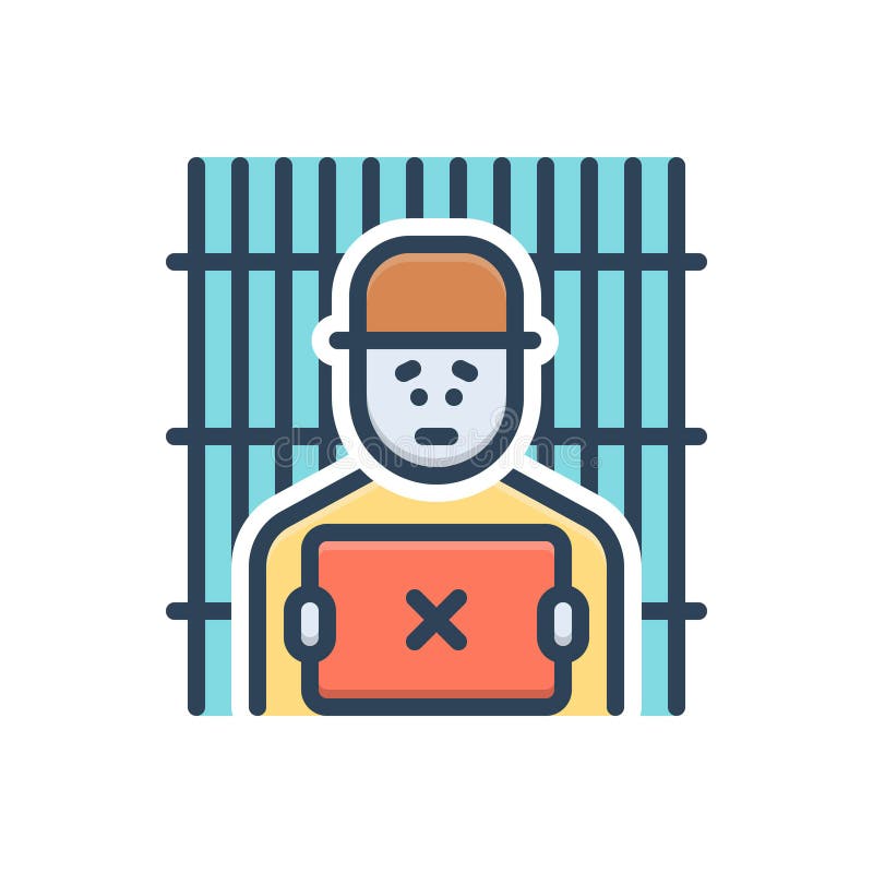 Color Illustration Icon for Criminal, Convicted and Jailbird Stock ...