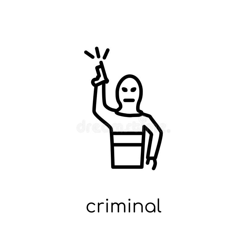 Criminal Icon. Trendy Modern Flat Linear Vector Criminal Icon on Stock ...