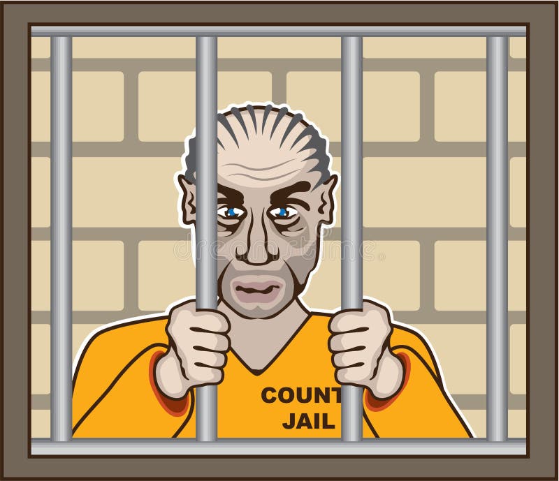 Criminal in Jail stock vector. Illustration of hold, expression - 67348854